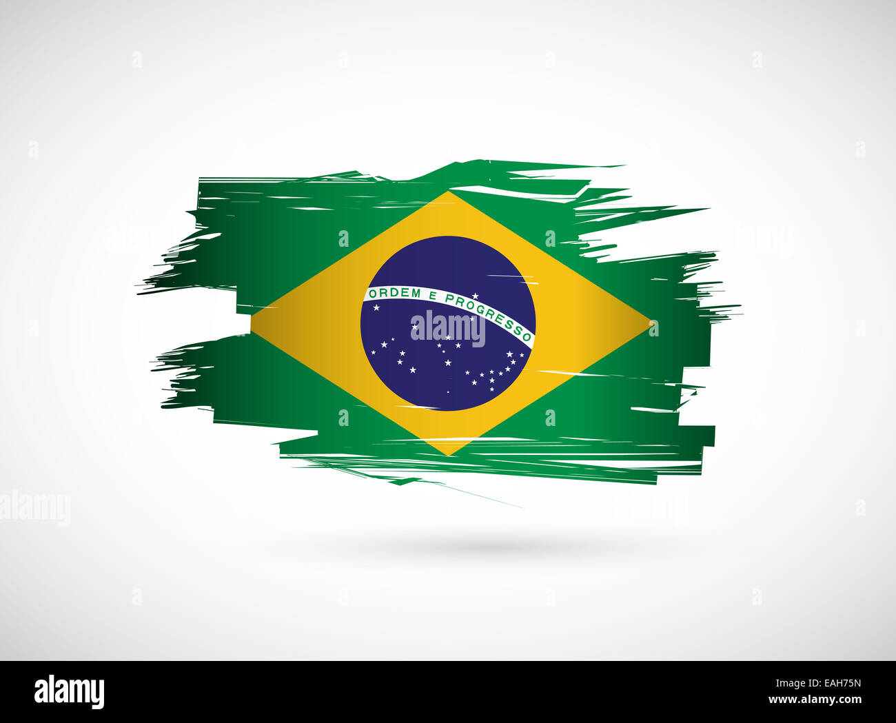 Brazil. Brazilian flag on white background Stock Photo - Alamy