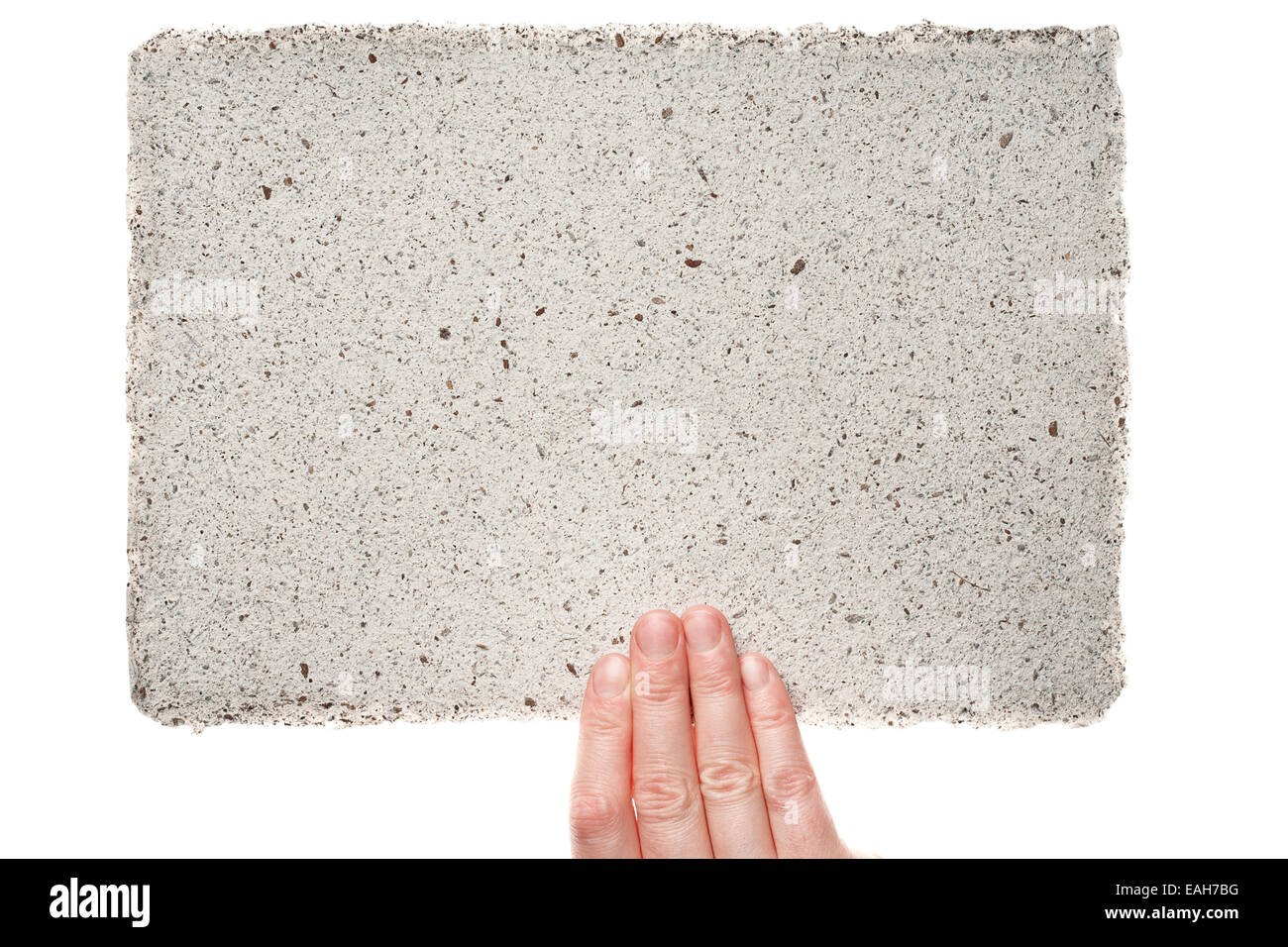Handmade paper in woman hand isolated on white background Stock Photo ...