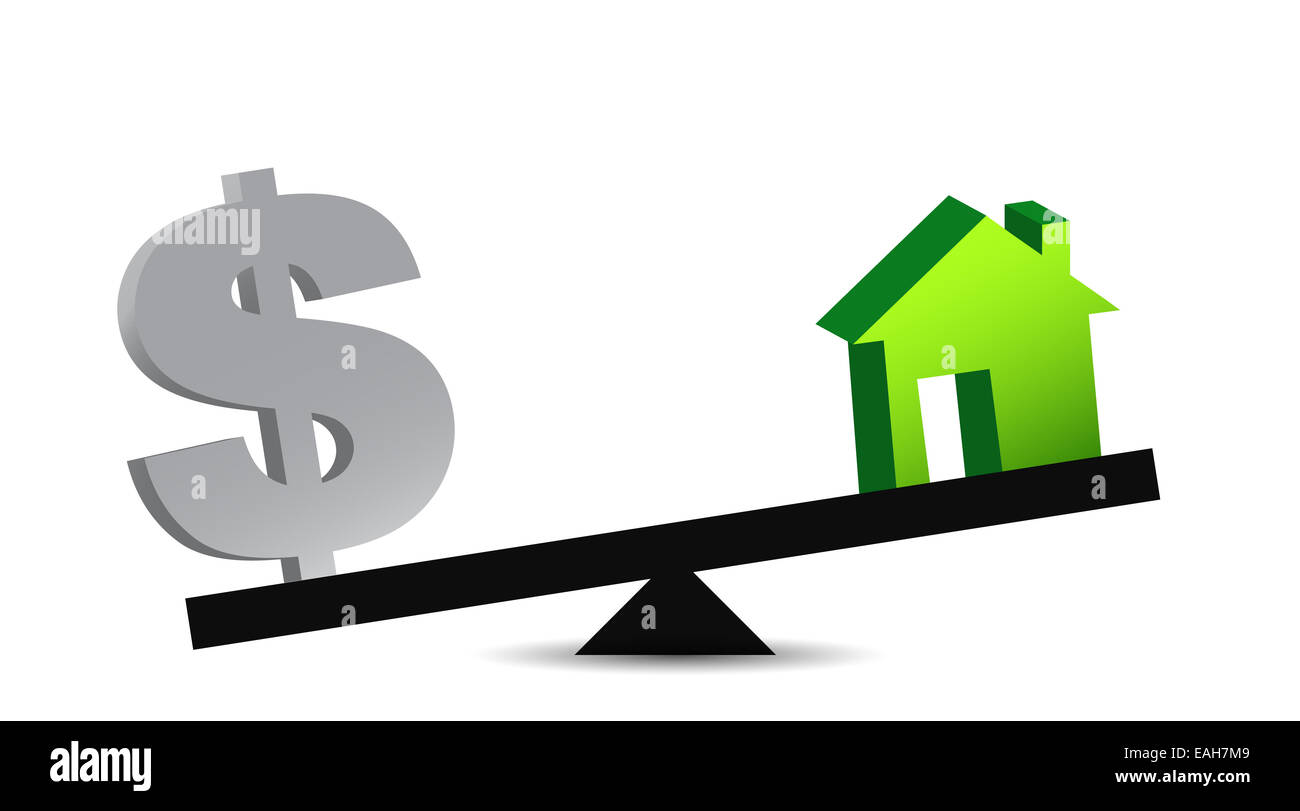 House and money balance Stock Photo - Alamy