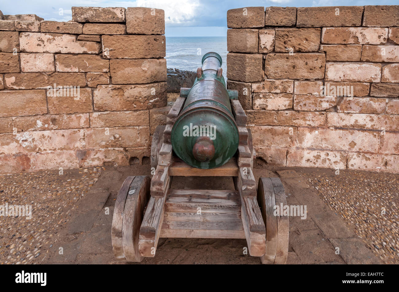 Old cannon at the ramparts of Essaouira, Morocco, Africa Stock Photo ...
