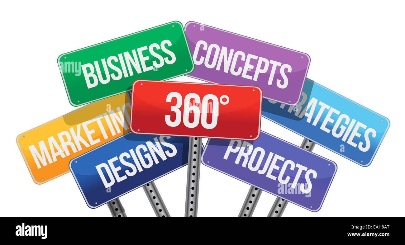 360 business concepts. color signs Stock Photo - Alamy