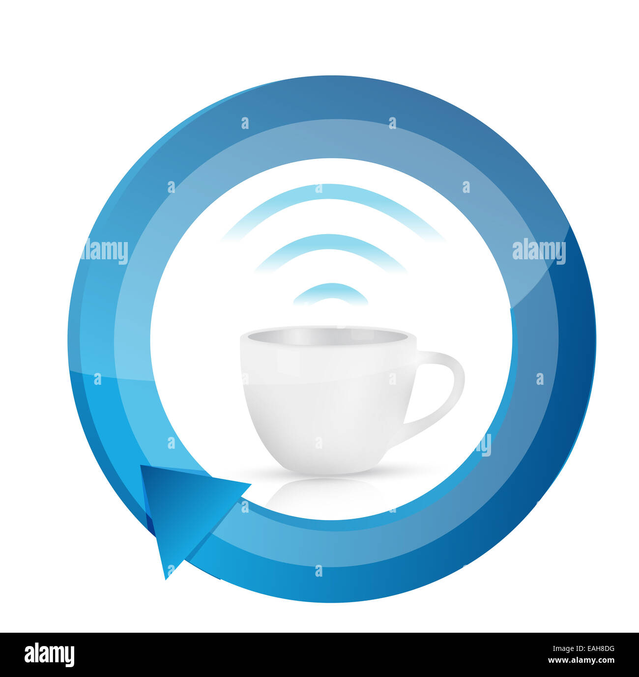 Coffee wifi mug cycle illustration design Stock Photo - Alamy
