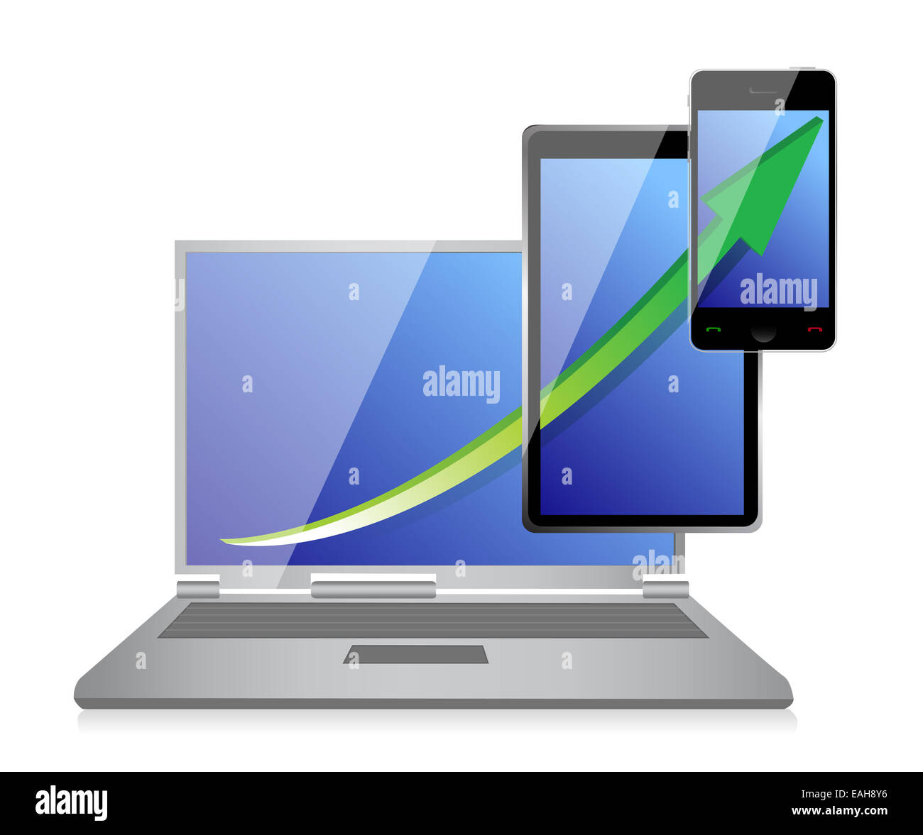 Increasing Business Graph on Laptop Stock Photo - Alamy