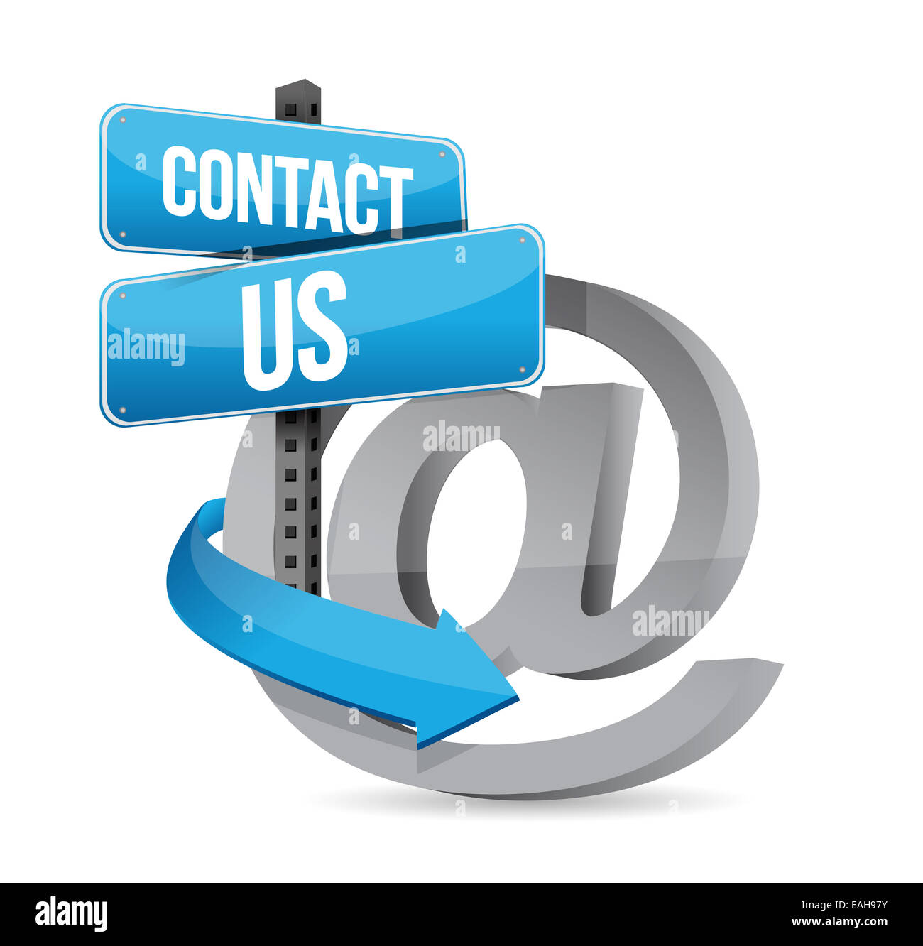 E mail contact us at sign Stock Photo - Alamy