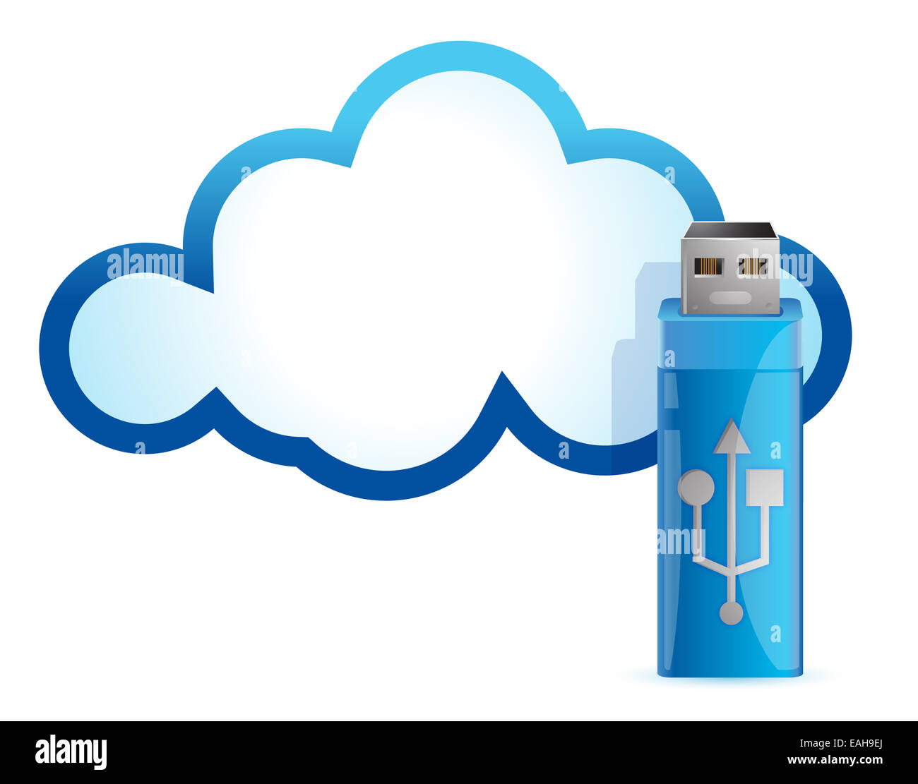 cloud computing USB flash drive illustration design Stock Photo - Alamy
