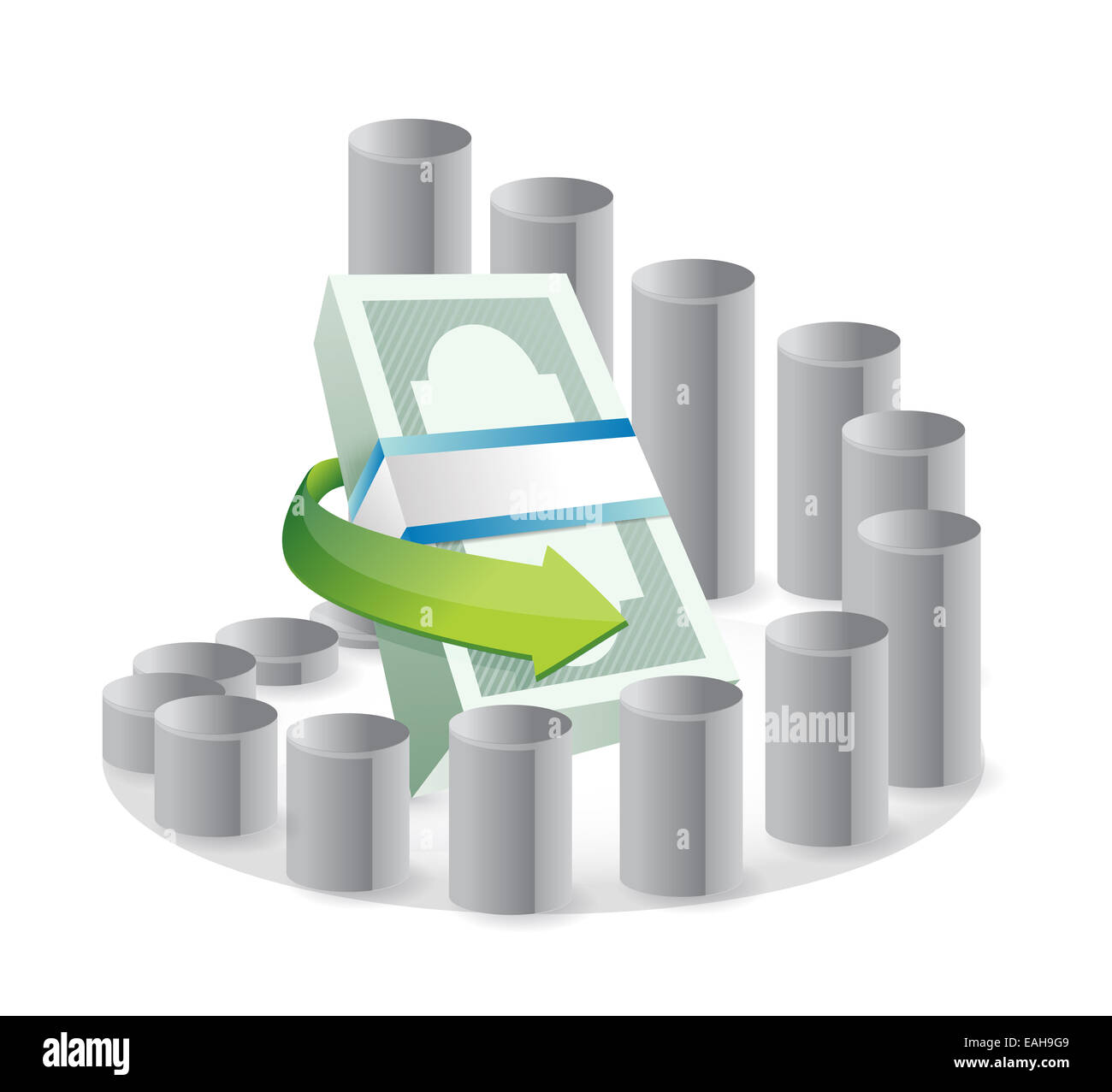 circular business graph illustration design over white background Stock ...