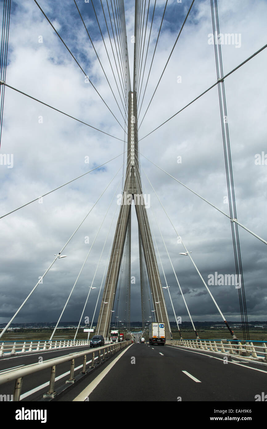 Bridge over the River Seine: Honfleur Le Havre Pont de Normandie Stock ...