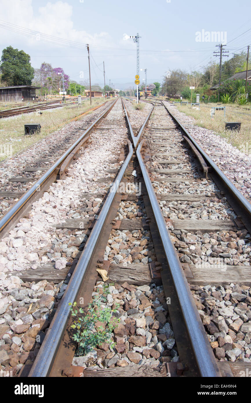 Railway, outdoor landscape, thailand Stock Photo - Alamy