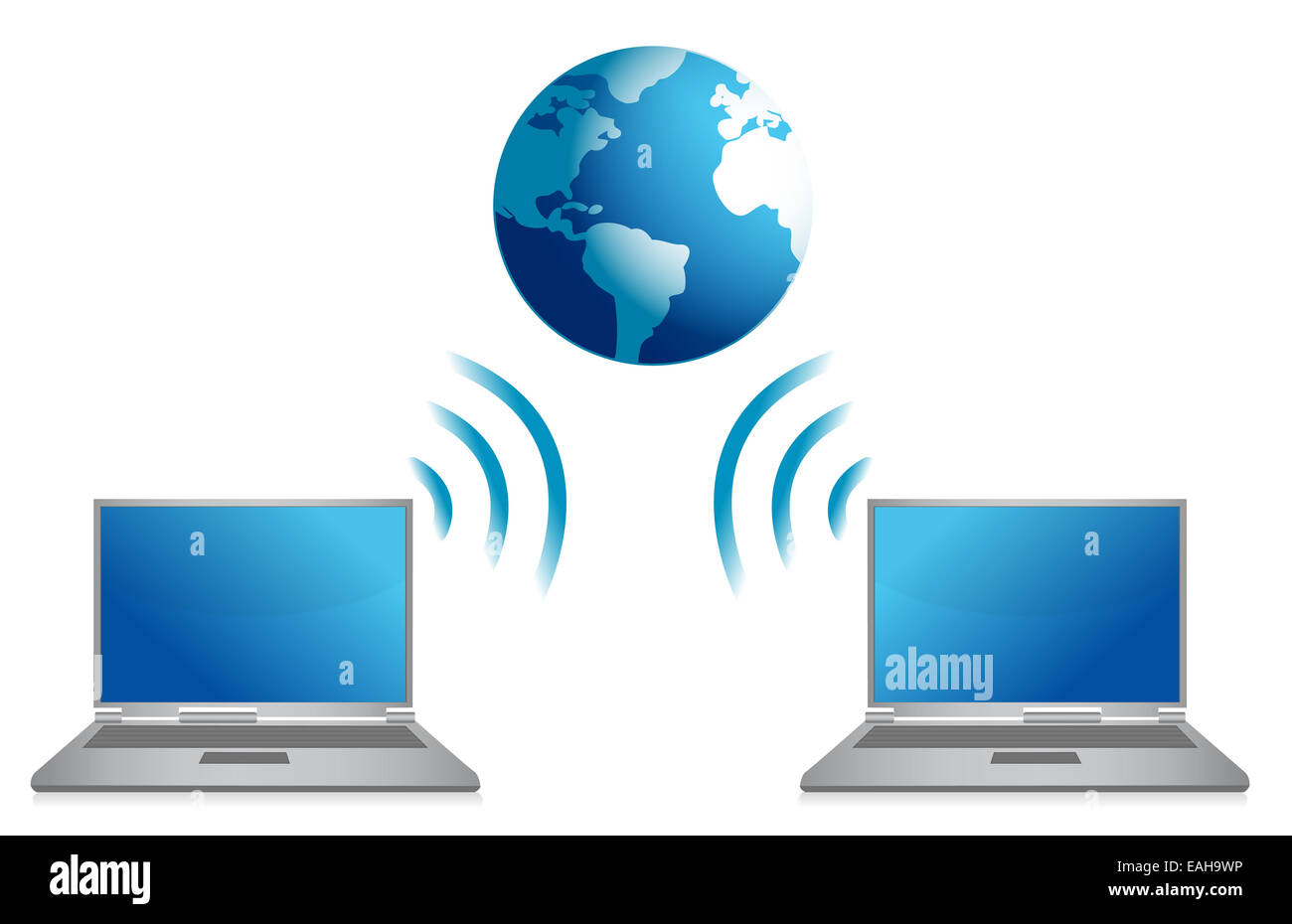 Laptops earth world map hi-res stock photography and images - Alamy