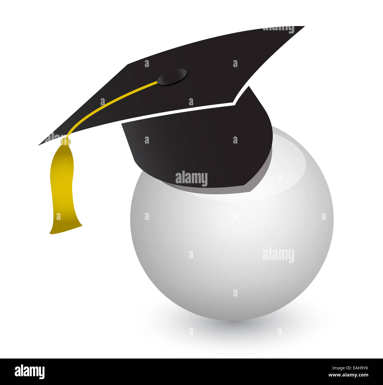 White ball with graduation cap Stock Photo - Alamy