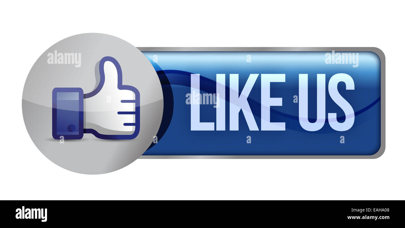 Illustration icon social networks, like us Stock Photo - Alamy