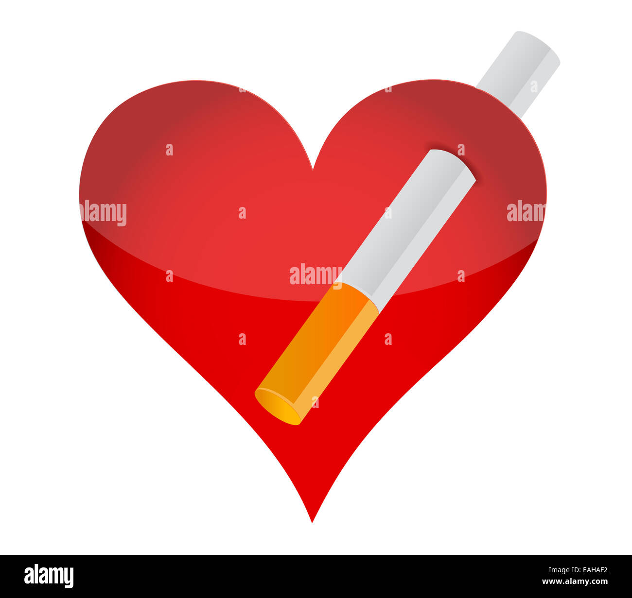 Heart and cigarrette Stock Photo - Alamy