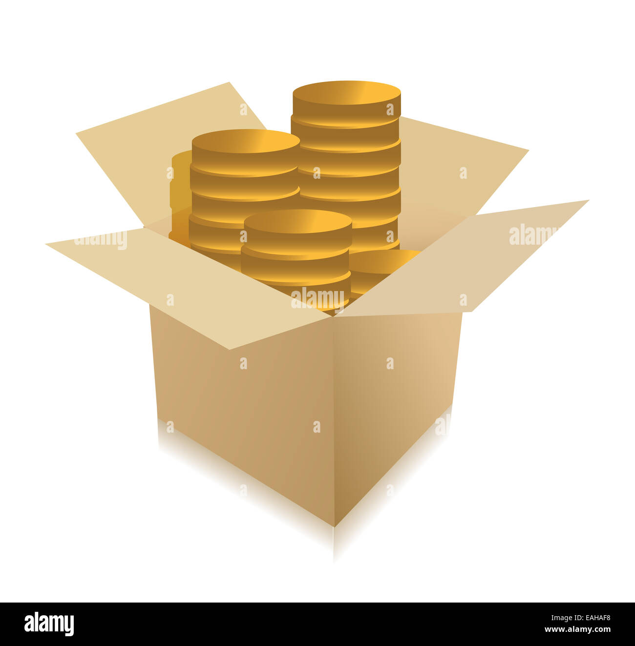 Coins inside a box Stock Photo - Alamy