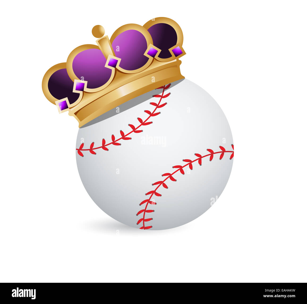 Baseball ball with a crown Stock Photo - Alamy