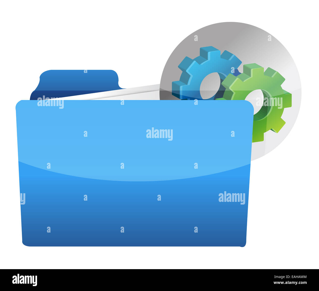 folder icon with gear wheel illustration design over white Stock Photo ...