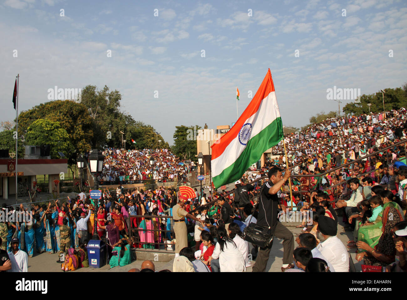 Border Parade at the Wagah border - India Side Stock Photo - Alamy
