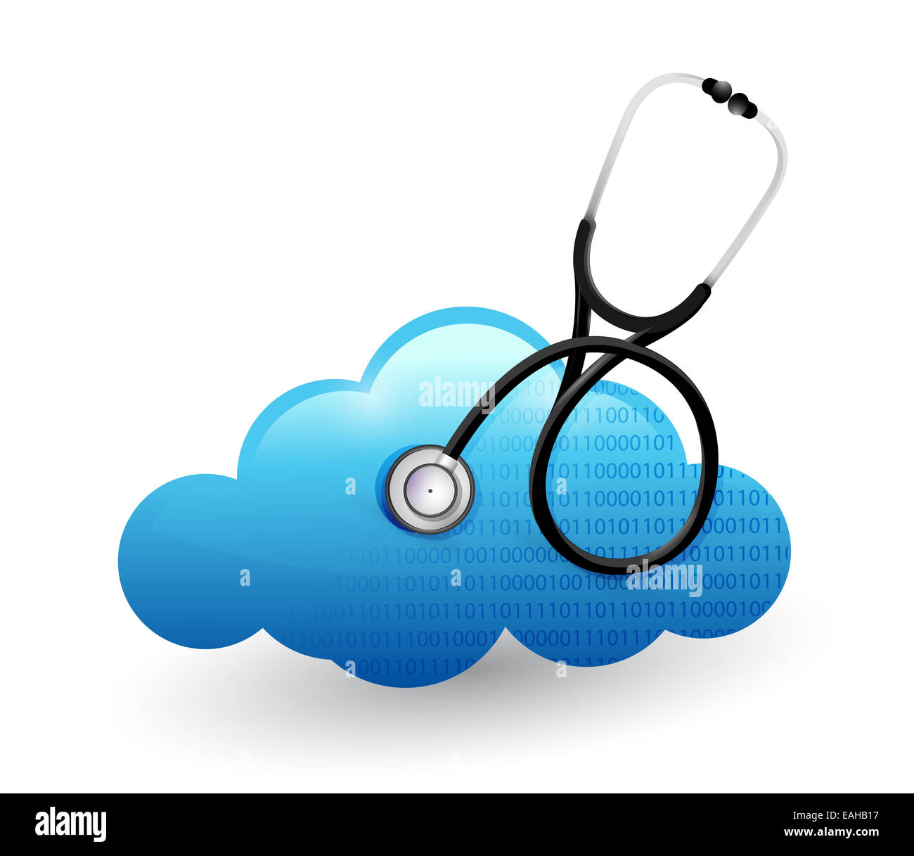 Medical cloud computing stethoscope illustration Stock Photo - Alamy