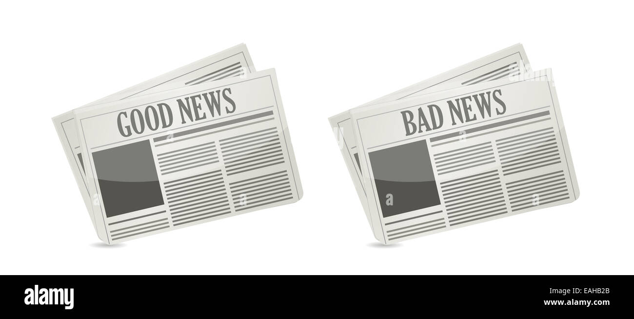 Good and bad news front cover newspaper Stock Photo - Alamy