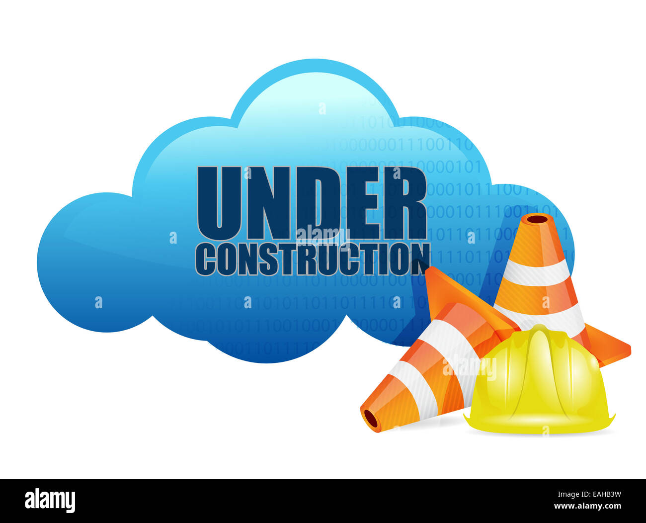 Cloud computer under construction technology Stock Photo - Alamy