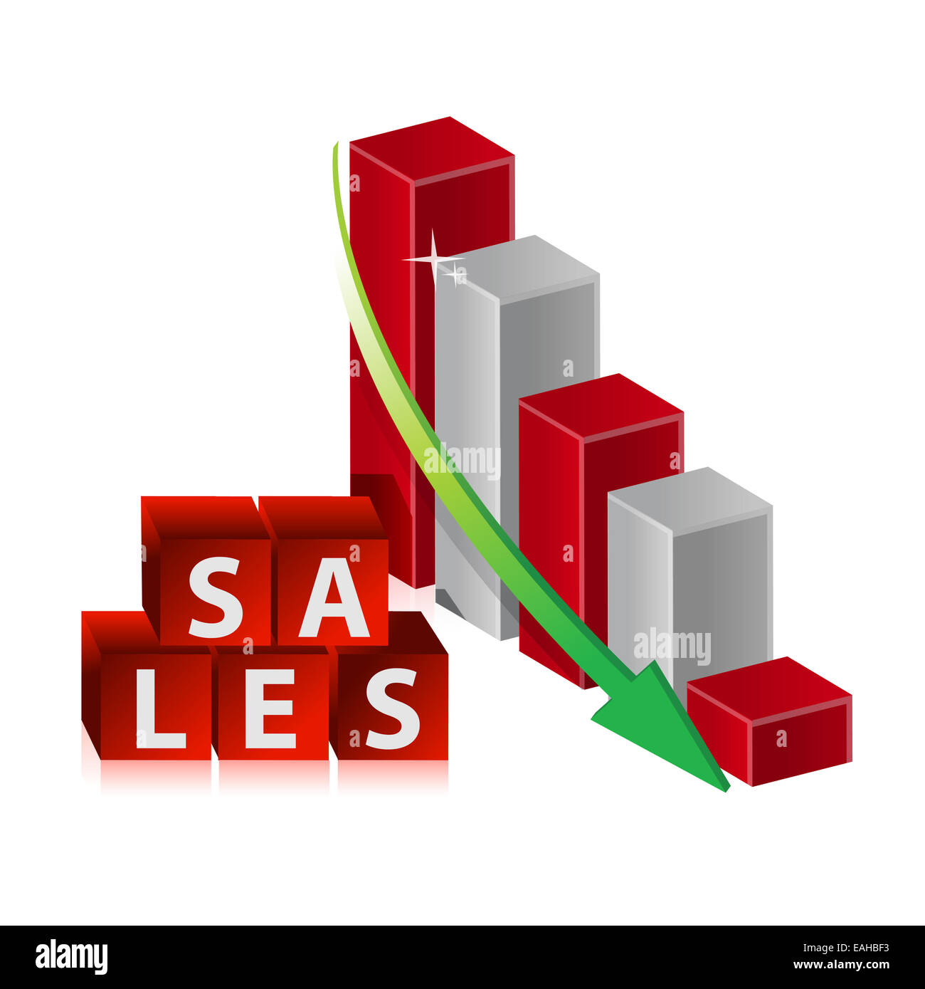 Sales Red Crisis Business Graph with Falling Arrow Stock Photo - Alamy