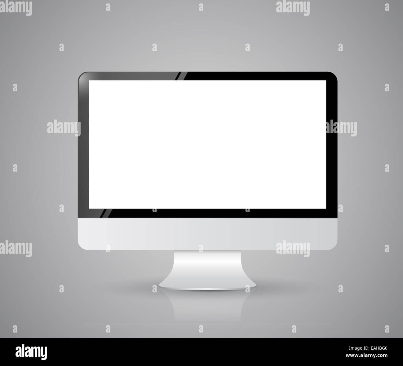 Computer screen on grey background Stock Photo - Alamy