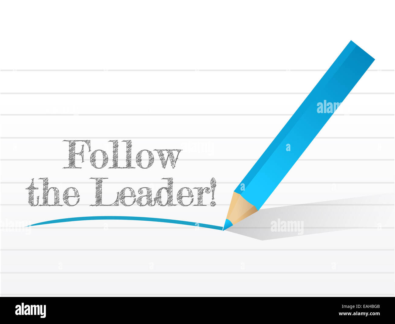 Follow The Leader written illustration Stock Photo - Alamy