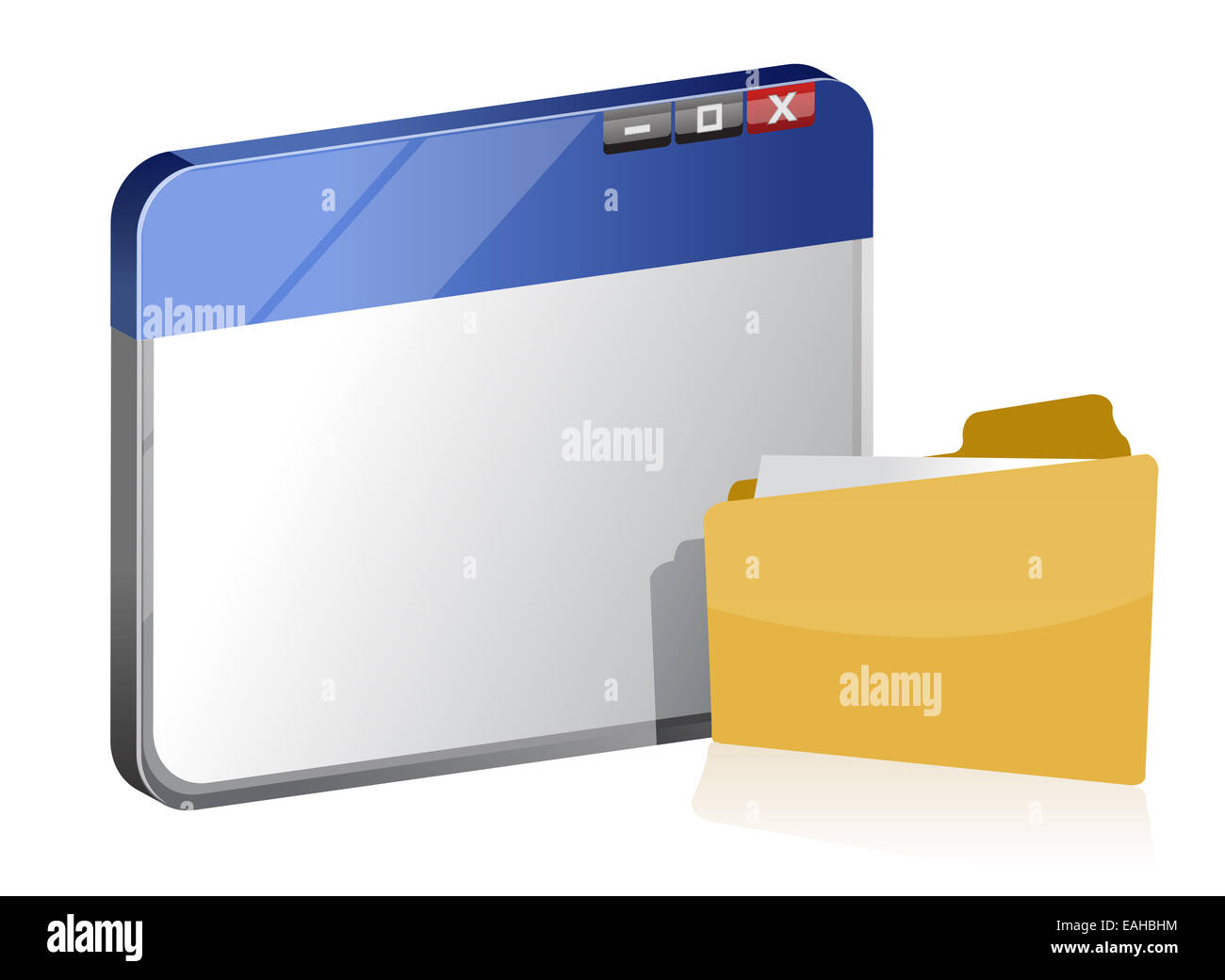 Browser window and folder Stock Photo - Alamy