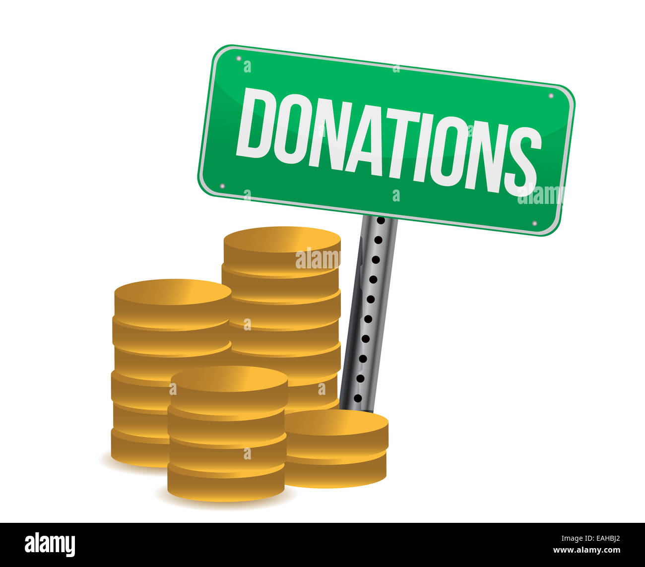 Coins and donations sign illustration design Stock Photo - Alamy