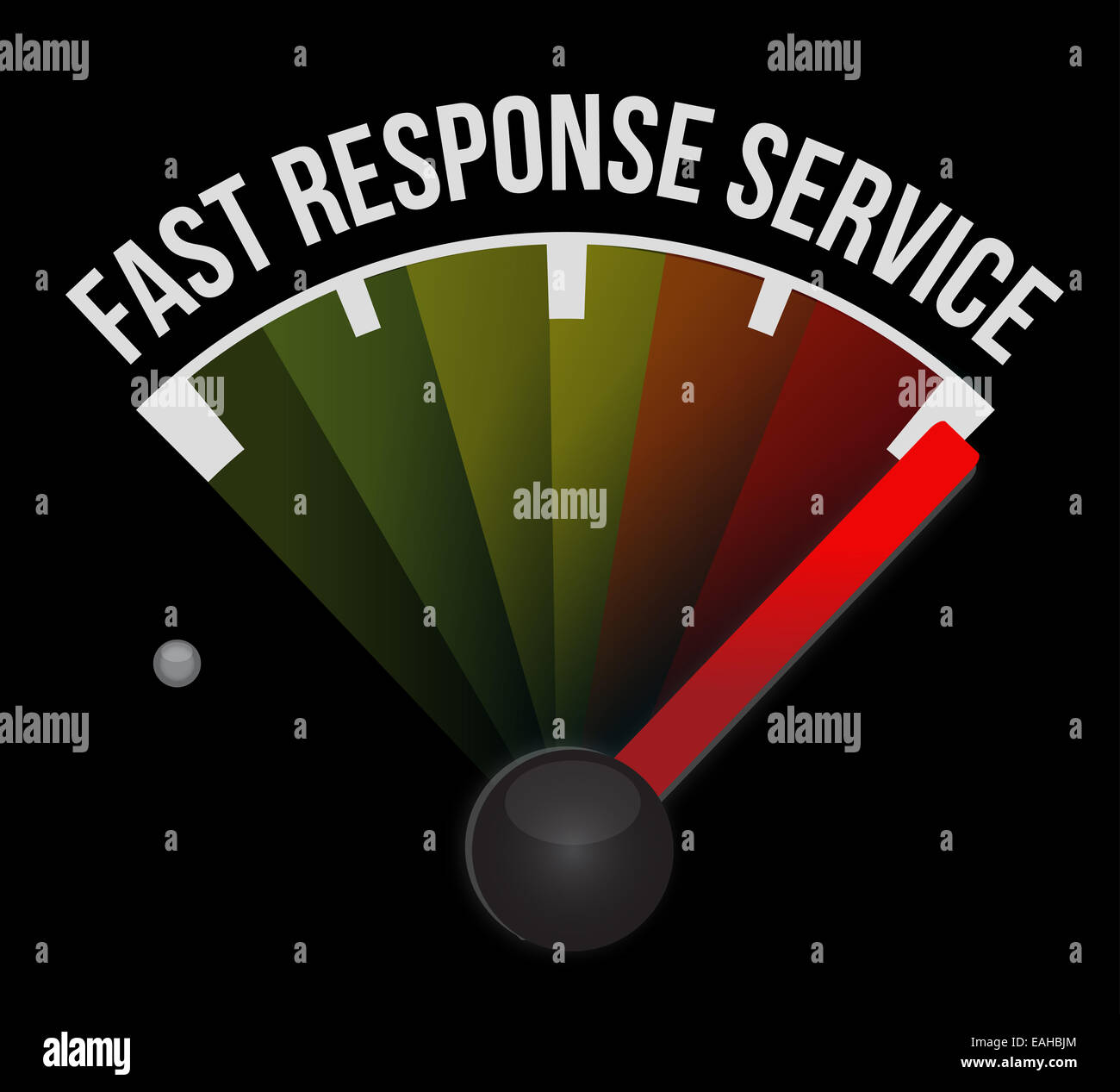 Fast response service speedometer Stock Photo - Alamy