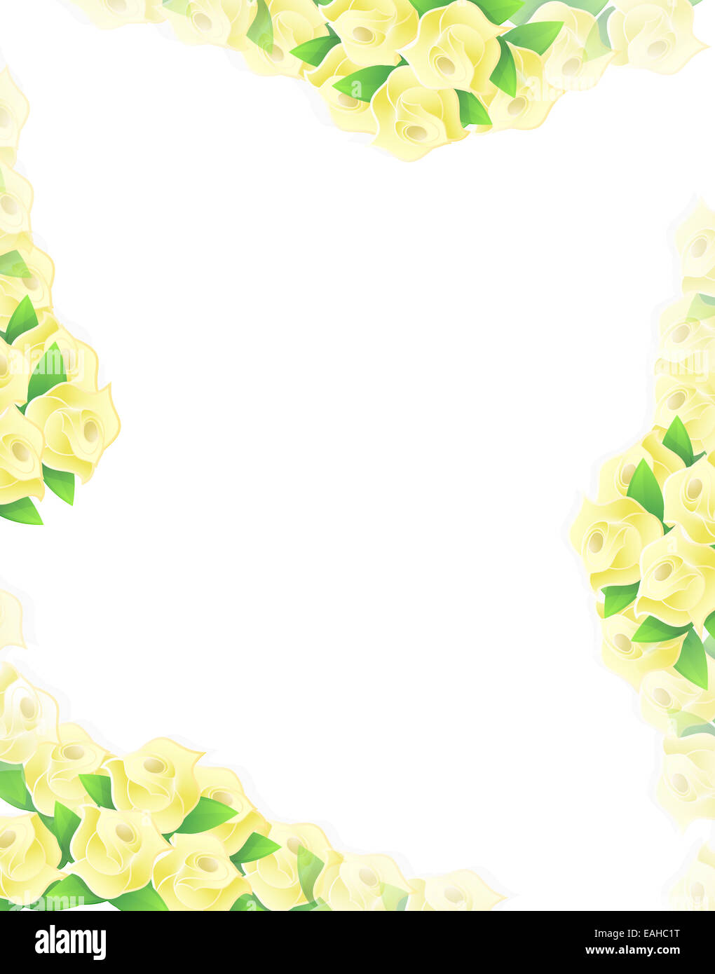Yellow flowers frame illustration designs Stock Photo - Alamy