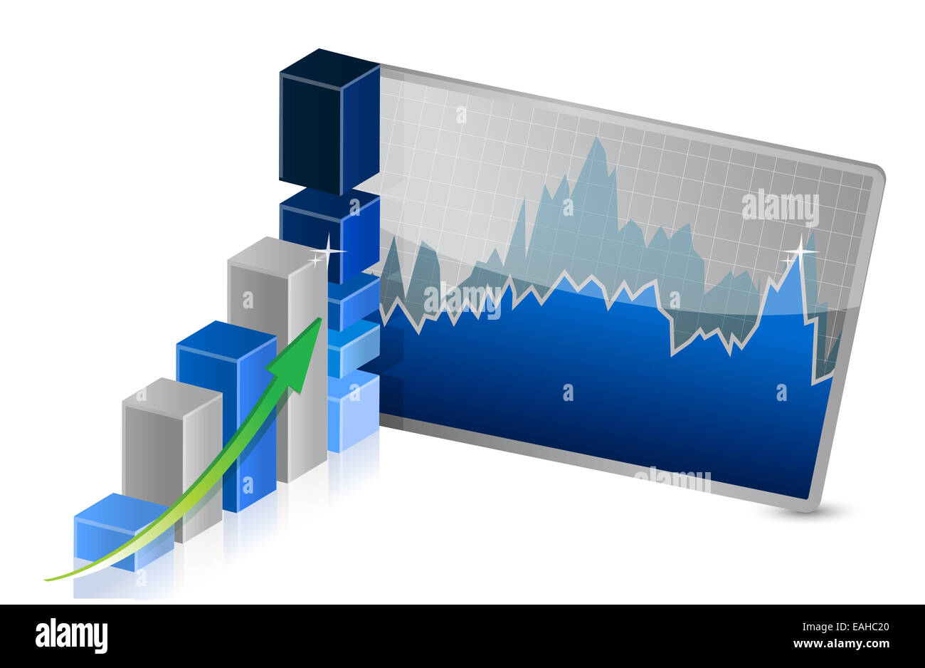 Business Graph with stocks showing profits Stock Photo - Alamy