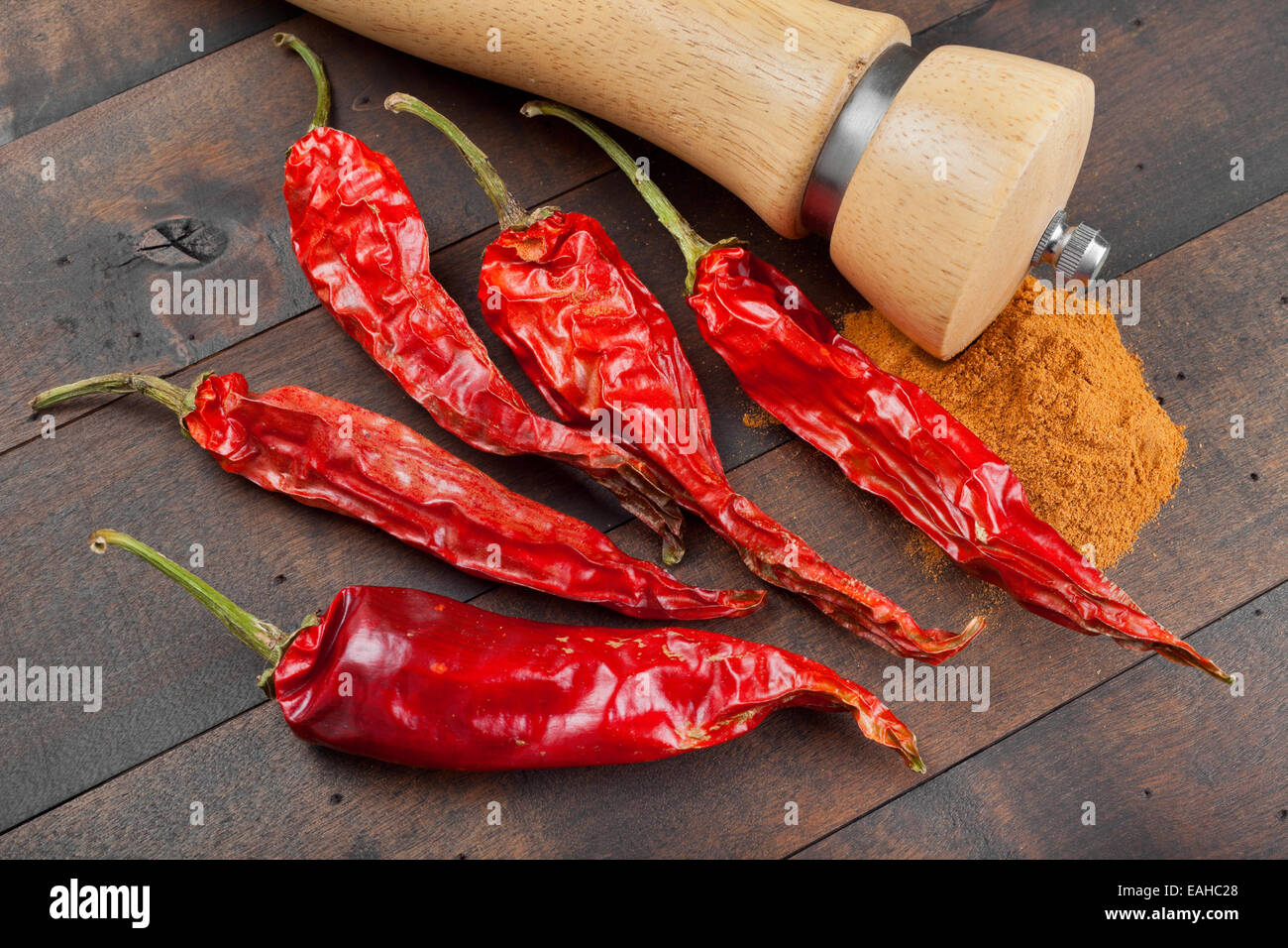 Chili peppers with chili powder hi-res stock photography and images - Alamy