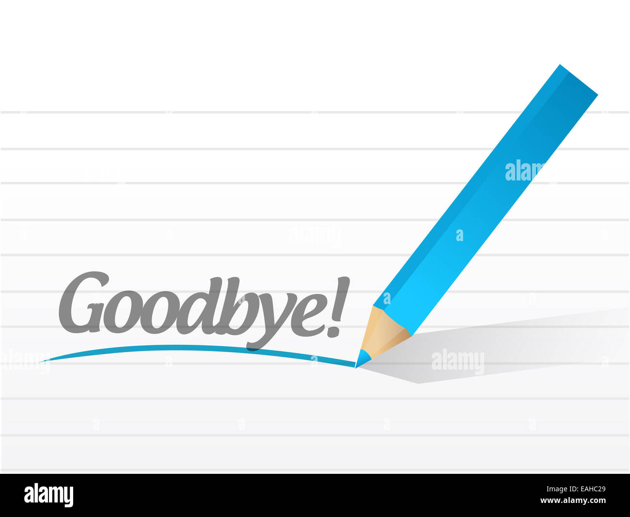 Goodbye written on a white paper Stock Photo - Alamy