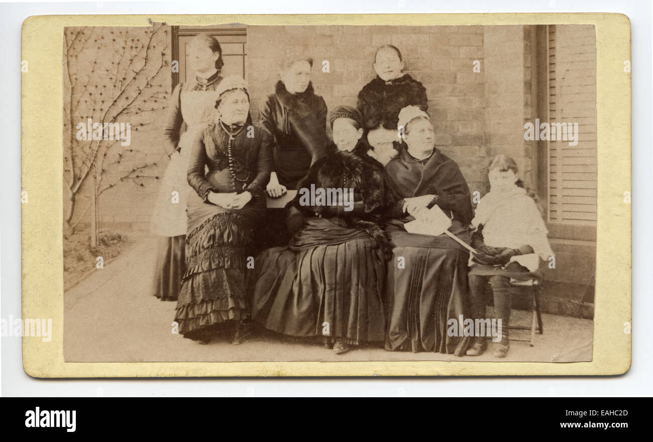 Victorian carte-de-visite, probably a family group portrait of women ...