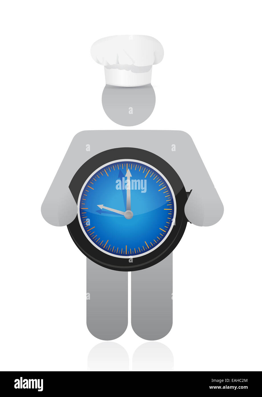 Chef holding a clock. Cooking time concept Stock Photo - Alamy