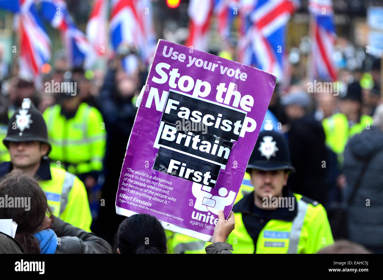 Rochester, UK. 15th November, 2014. Approximately 25-30 Britain First ...