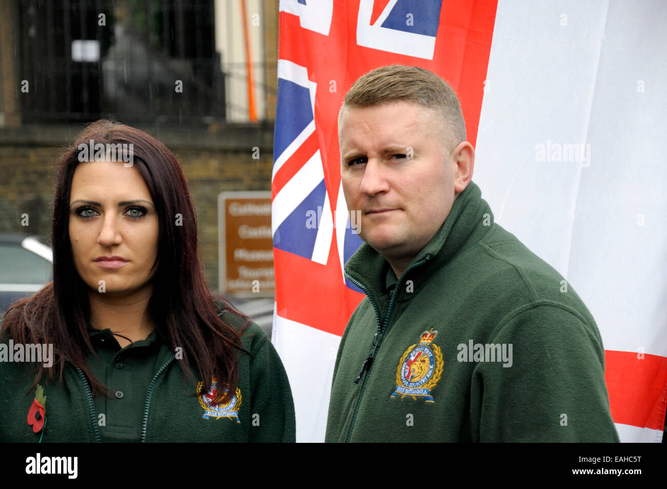 Jayda Fransen (deputy leader) and Paul Golding (leader) of Britain ...