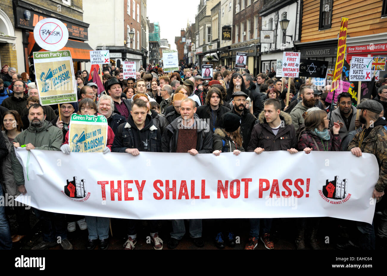 Rochester, UK. 15th November, 2014. Approximately 25-30 Britain First ...