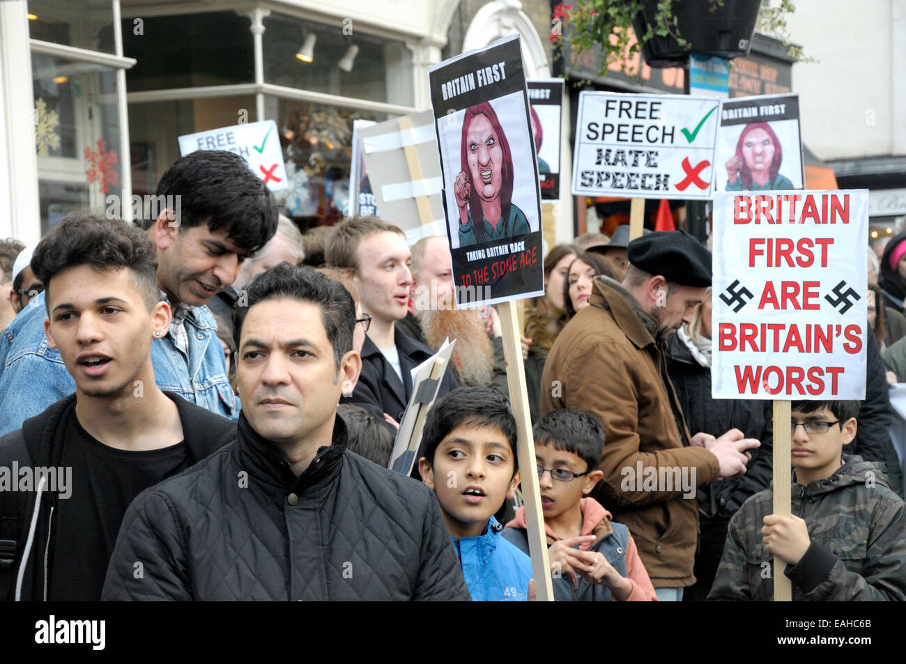 Rochester, UK. 15th November, 2014. Approximately 25-30 Britain First ...