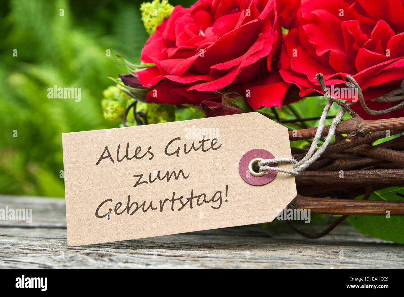 Happy birthday card red roses hi-res stock photography and images - Alamy