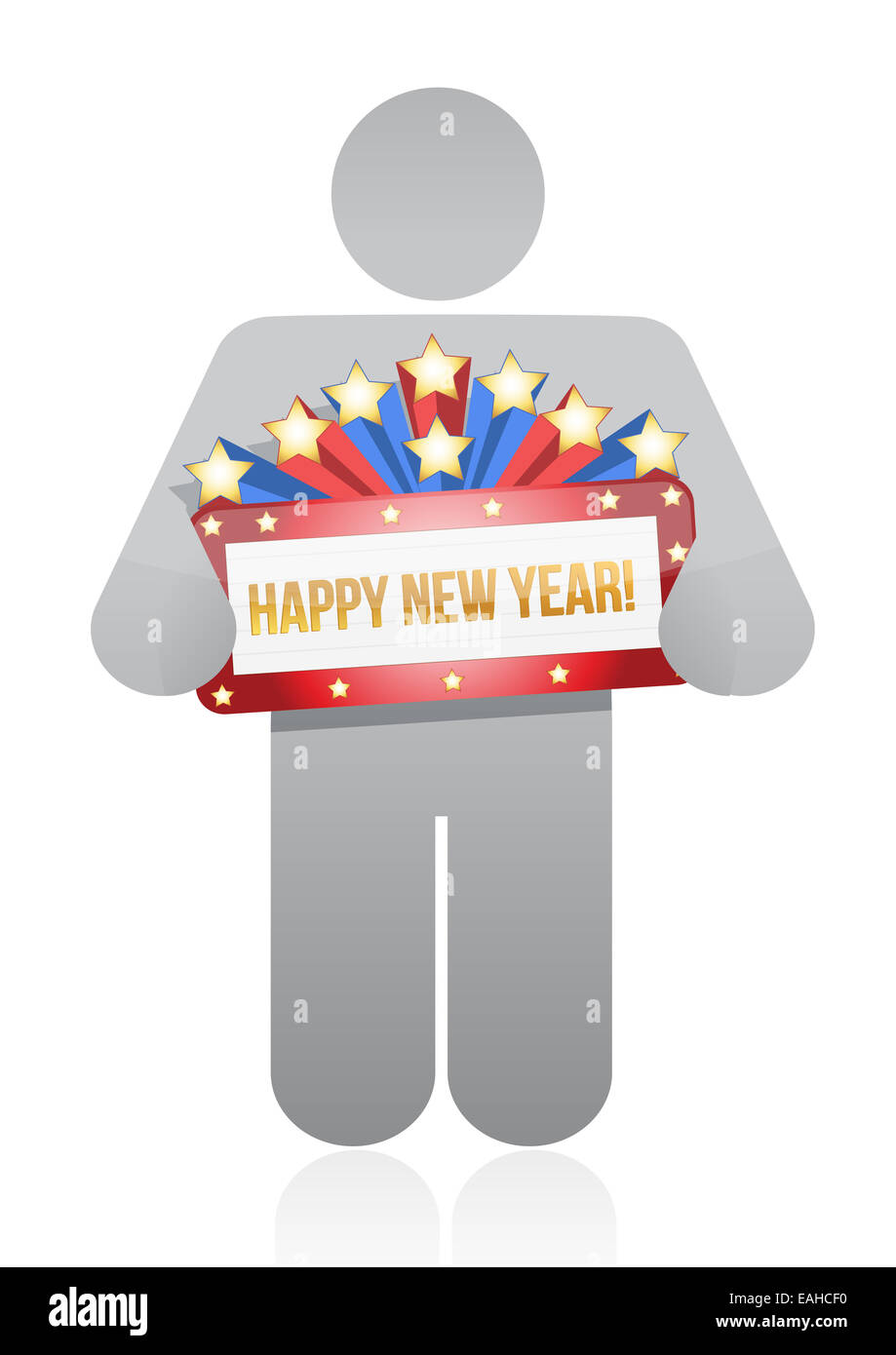 Icon holding a new years sign Stock Photo - Alamy
