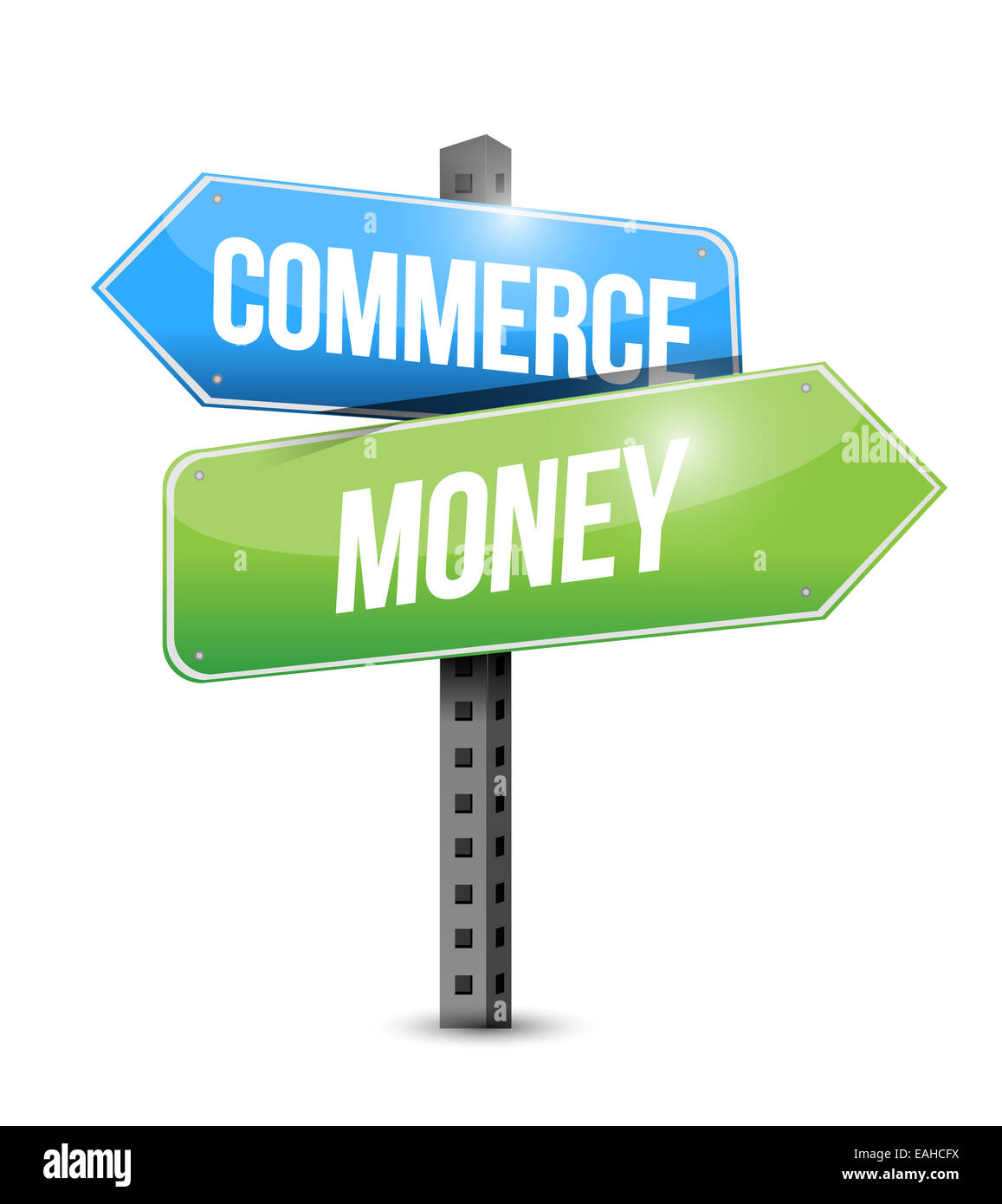 Commerce money road sign illustration design Stock Photo - Alamy