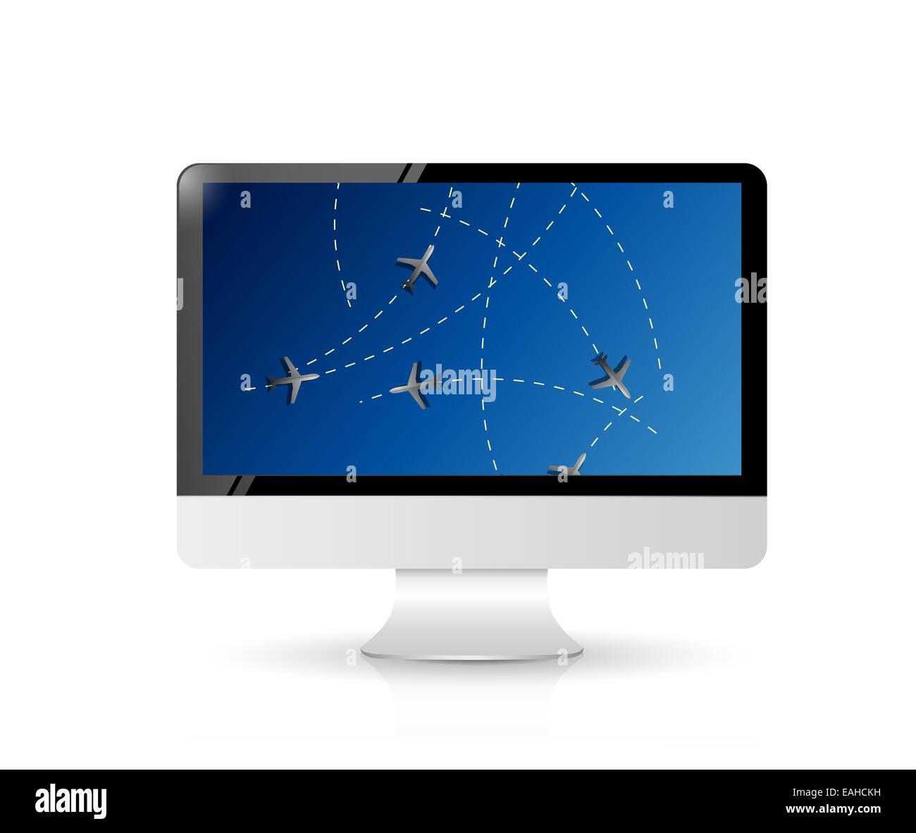 Computer fly tracker concept illustration Stock Photo - Alamy