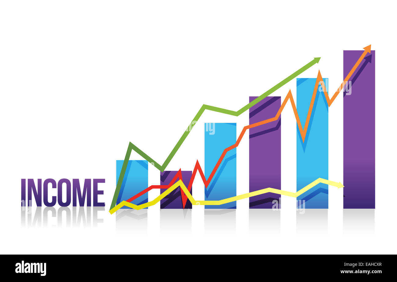 Income colorful graph illustration Stock Photo - Alamy
