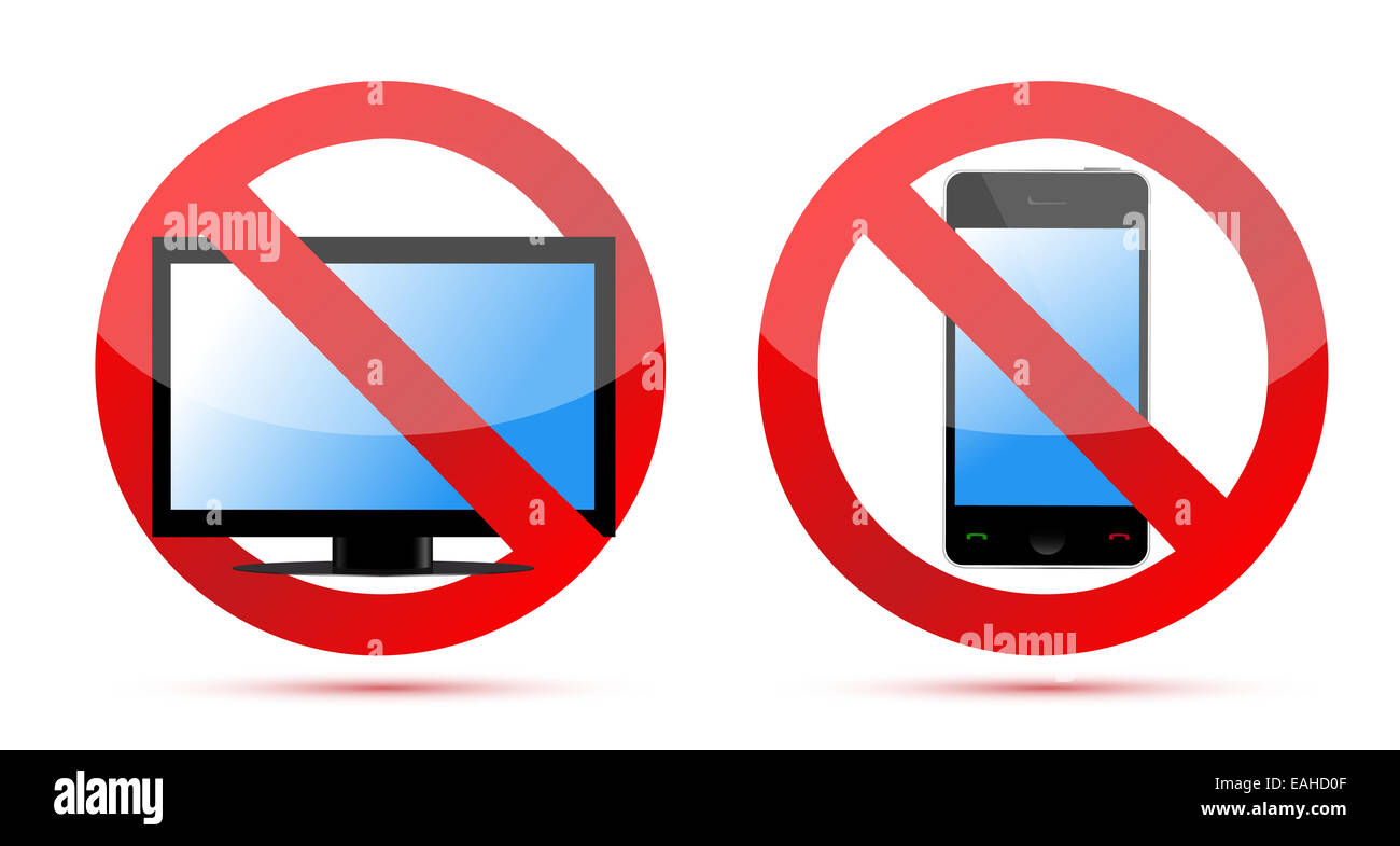 Phone cell banned illustration hi-res stock photography and images - Alamy