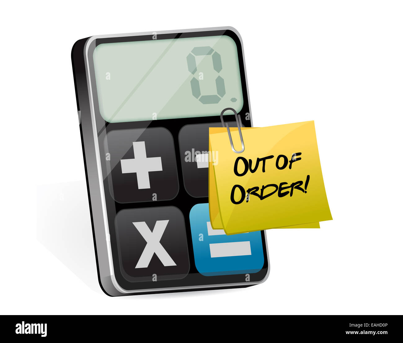 Out of order post and modern calculator Stock Photo - Alamy