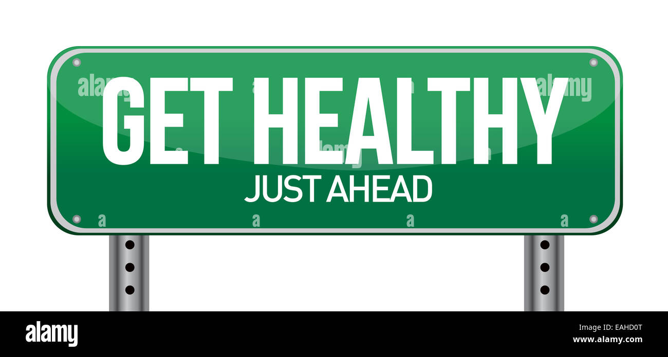 Get Healthy Green Road Sign Stock Photo - Alamy