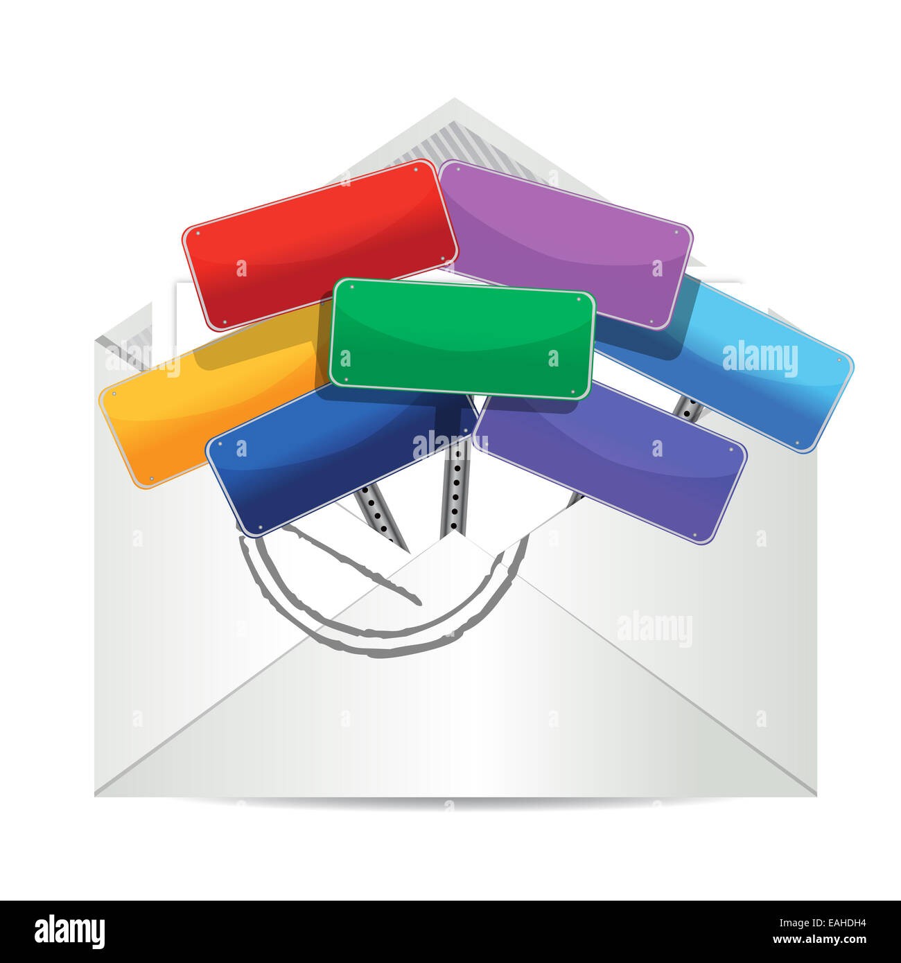 Envelope with color signs Stock Photo - Alamy