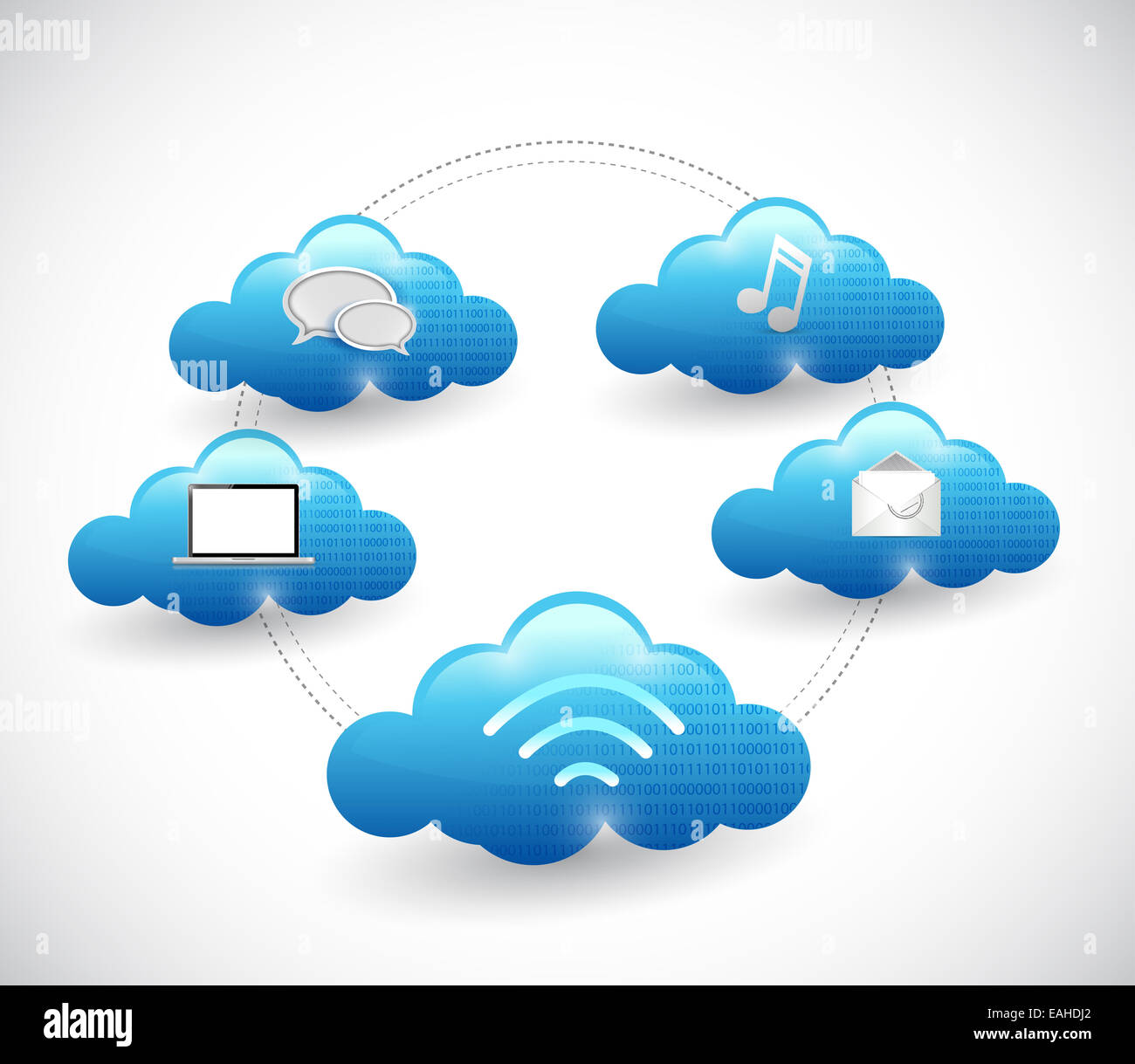 cloud network diagram illustration design over a white background Stock ...