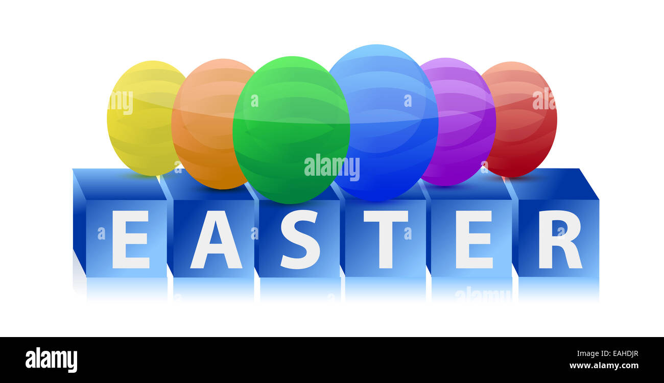 Easter cubes and eggs Stock Photo - Alamy